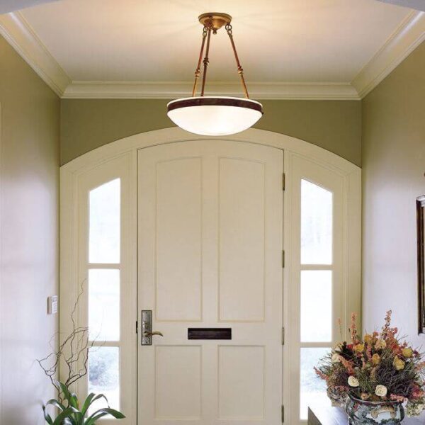 Studio™ Lantern 5" Wide Semi Flush Exterior Ceiling Light - Brass Light ...